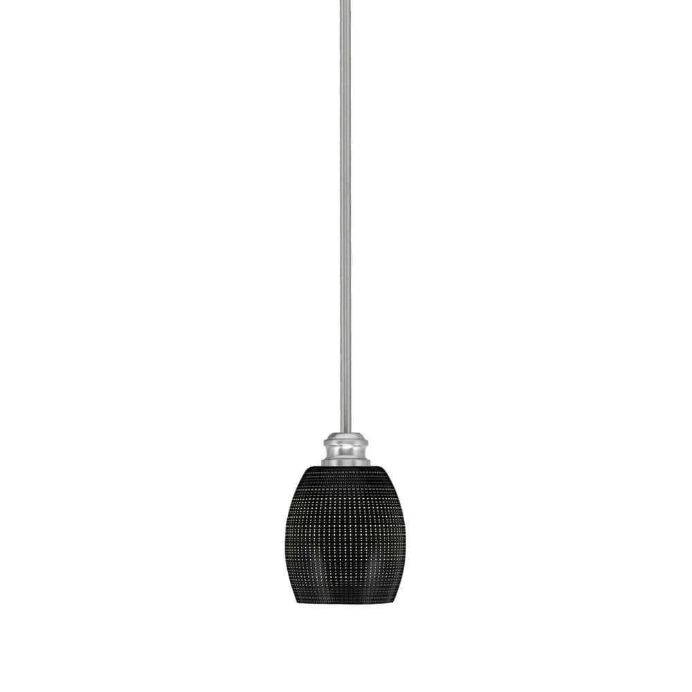 Albany 60-Watt 1-Light Brushed Nickel Pendant Mini Pendant Light Black ...