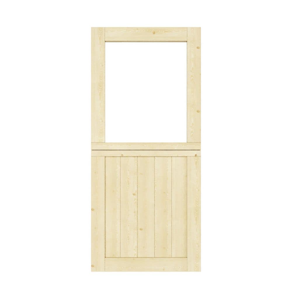 ARK DESIGN 36 in. x 80 in. Solid Pine Wood Universal 1-Lite Clear Glass ...