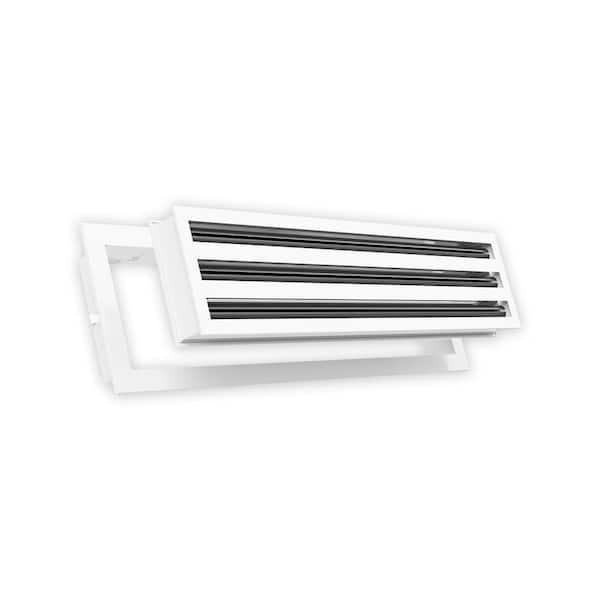 QuietCool 24 in. x 6 in. Aluminum Wall/Ceiling Linear Slot Diffuser in ...