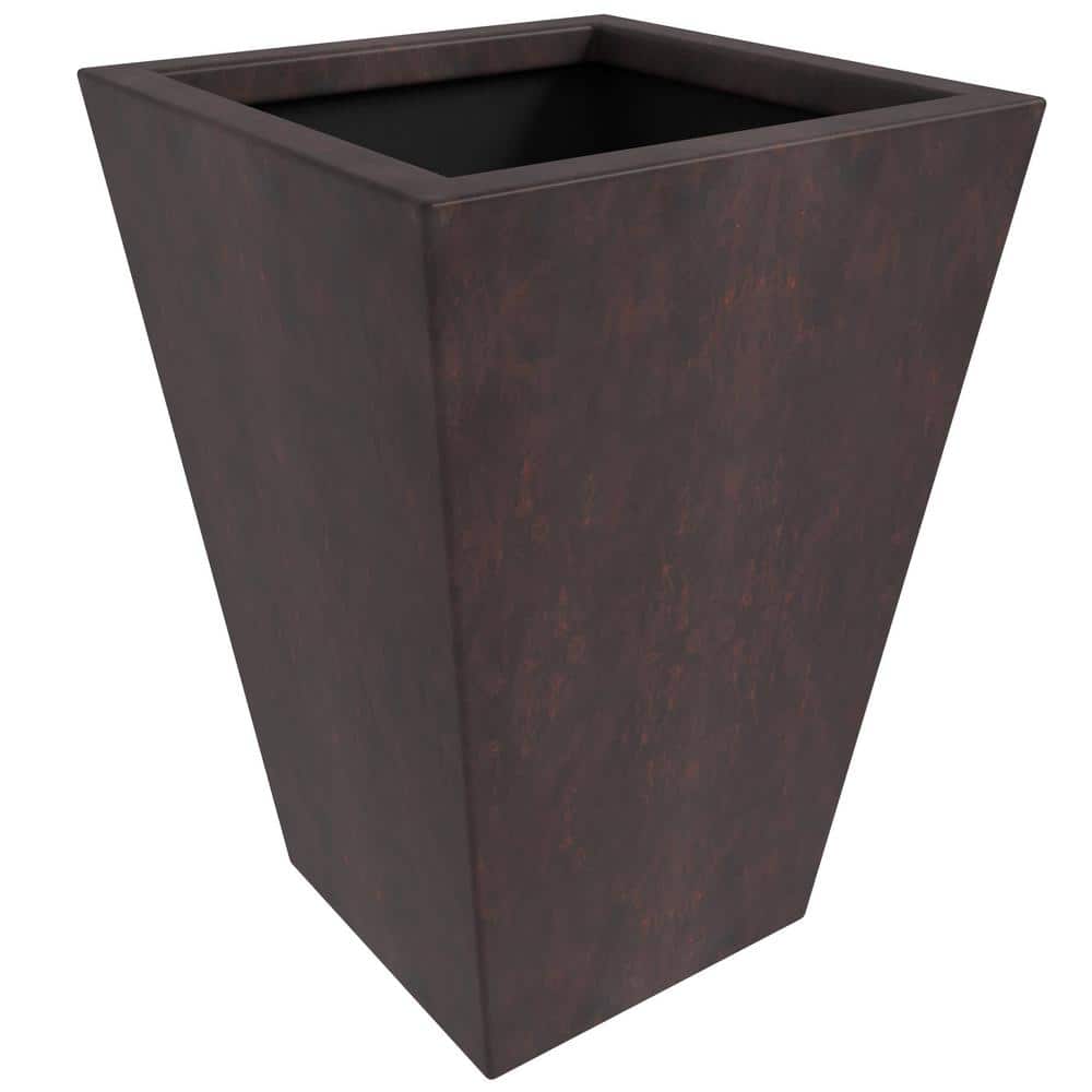 Leisuremod Serene Tapered Square Planter in Fiberstone for Indoor and ...
