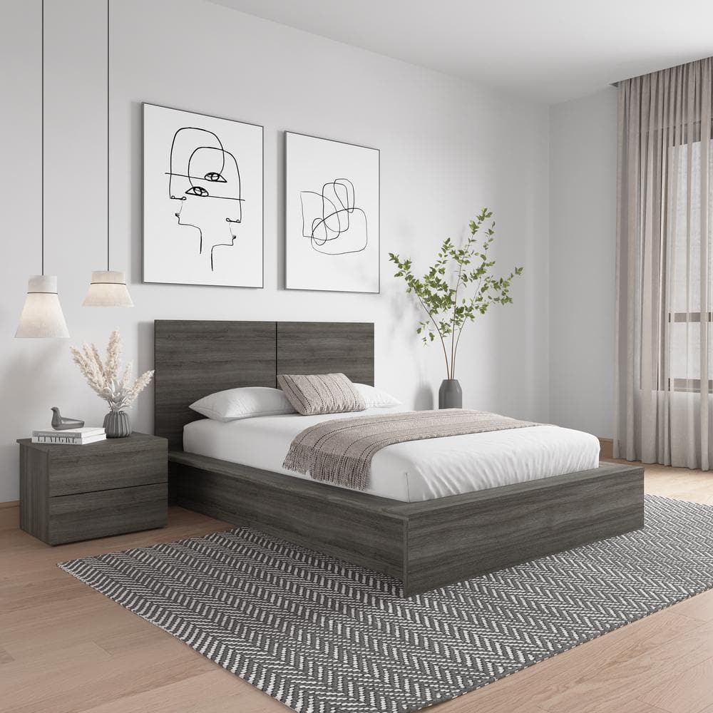 Nexera James 3-Piece Gray Oak Full Size Bedroom Set 404009 - The Home Depot