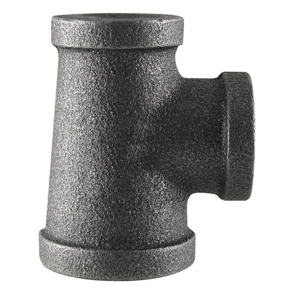 STZ 3/4 in. x 1/2 in. x 1/2 in. Black Malleable Iron Reducing Tee 310 RT-341212 - The Home Depot