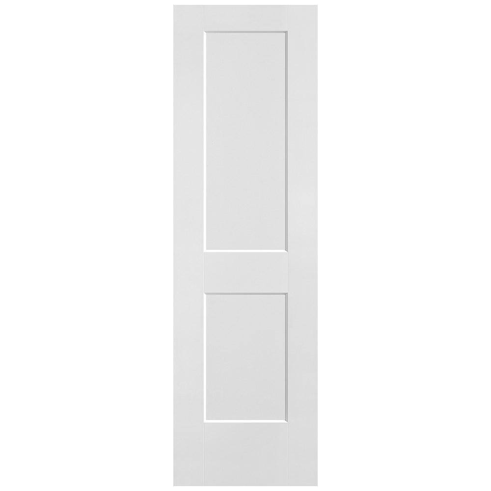 Masonite 24 in. x 80 in. 2-Panel Logan Single Bore Hollow Core Primed ...