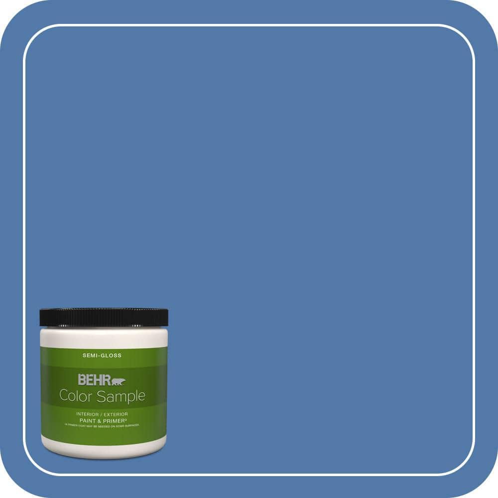 BEHR PREMIUM PLUS 8 oz. #HDC-FL13-6 Baltic Blue Semi-Gloss Interior ...