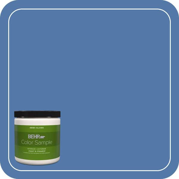 BEHR PREMIUM PLUS 8 oz. #HDC-FL13-6 Baltic Blue Semi-Gloss Interior ...