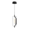 KUZCO Hilo 5 in. 1 Light 11-Watt Black Integrated LED Pendant Light ...