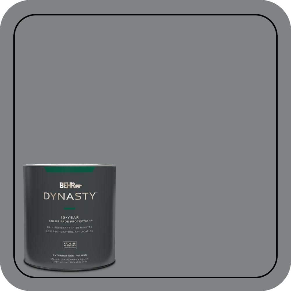 BEHR DYNASTY 1 qt. #PPU26-03 Legendary Gray Semi-Gloss Enamel Exterior ...