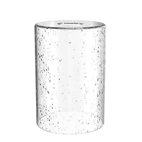 Emeritpro 6.5 in. Lip Clear Cylindrical Glass 1 in. Fitter Width Pendant Shade and Vanity Shade ...