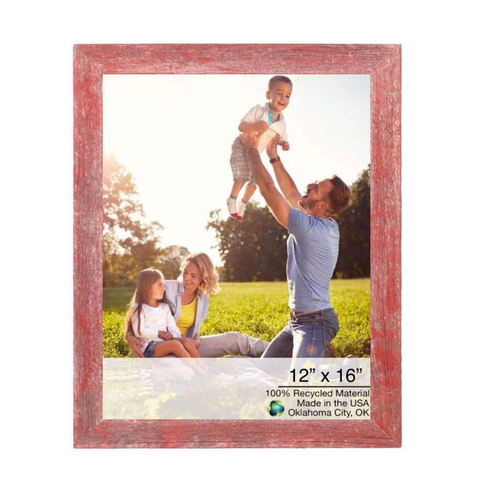 HomeRoots Victoria 12 in. W. x 16 in. Rustic Red Picture Frame ...