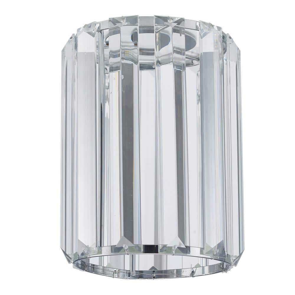 PRIVATE BRAND UNBRANDED 6.25 in. Clear Emerald Crystal Glass Cylinder ...
