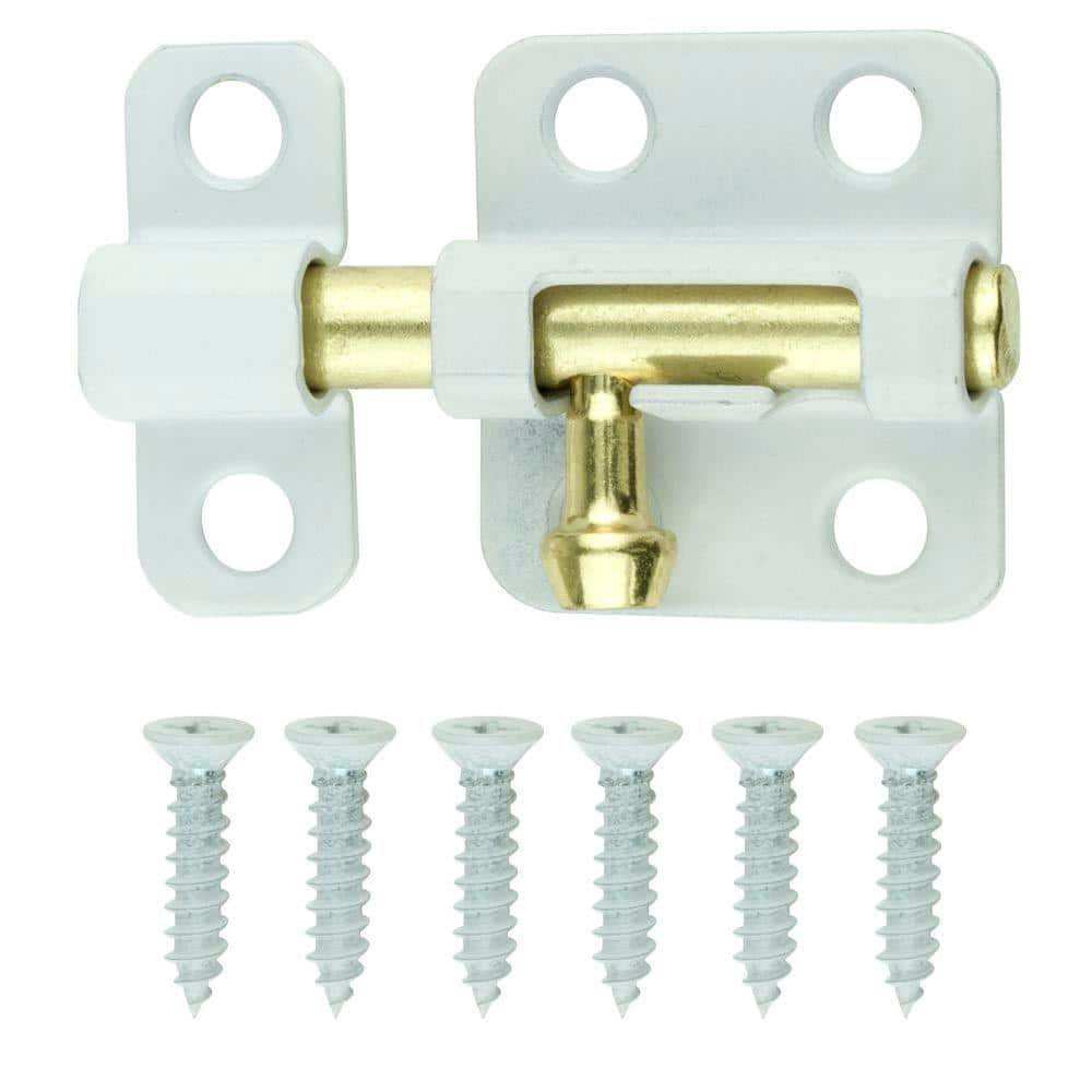Everbilt 2 in. White Window Bolt 33590 - The Home Depot
