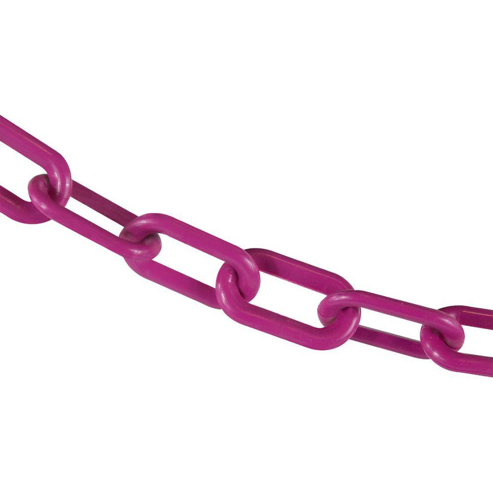 Mr. Chain 2 in. (#8, 51 mm) x 10 ft. Plastic Safety Chain in Magenta ...