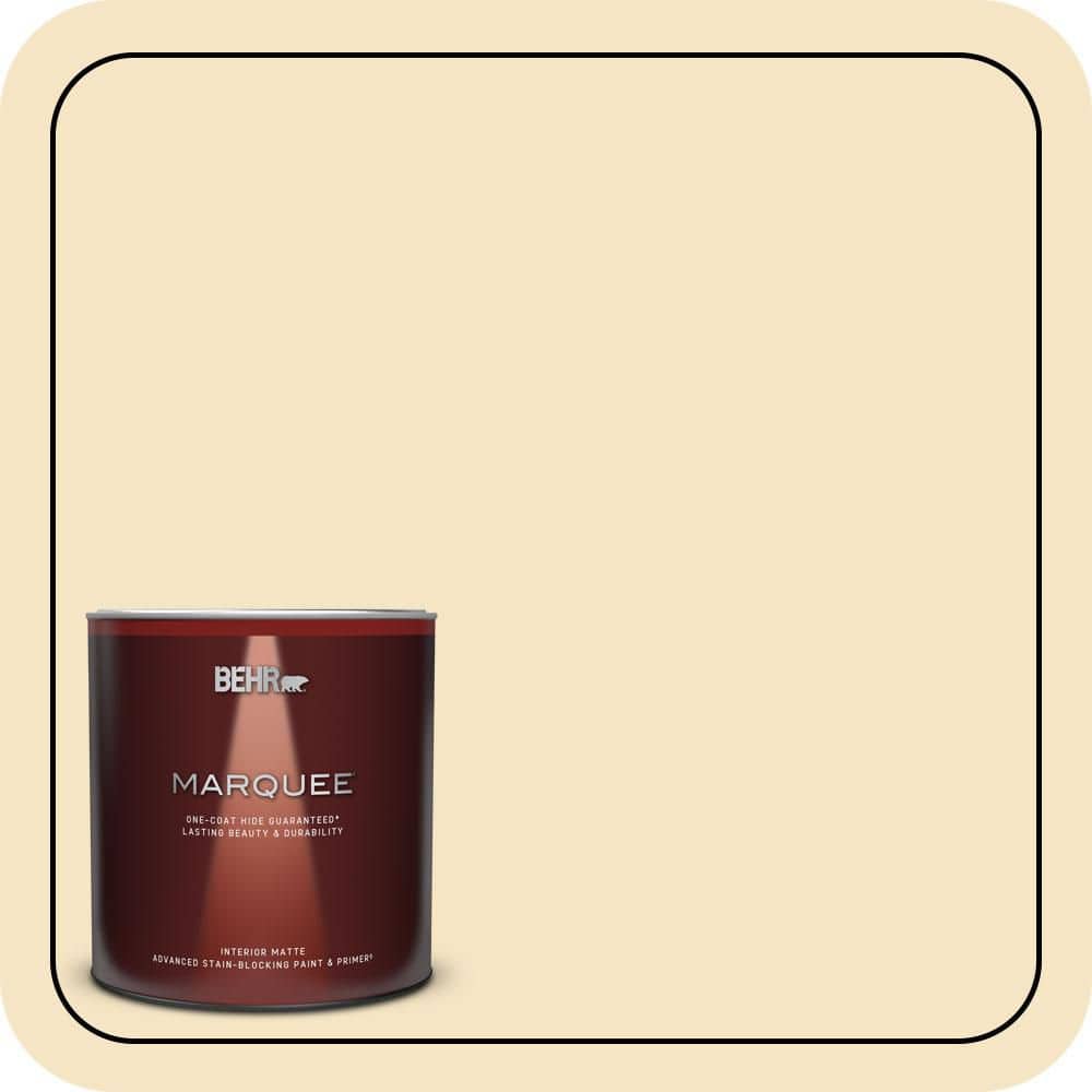 BEHR MARQUEE 1 qt. #330C-2 Lightweight Beige Matte Interior Paint ...