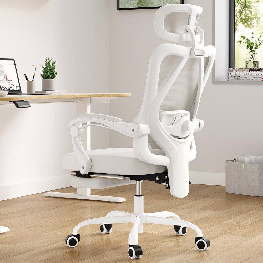 Lirago Mesh Adjustable Height Ergonomic Task Chair in Beige with ...