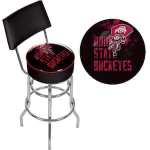 Trademark Ohio State University 30 in. Chrome Padded Swivel Bar Stool ...