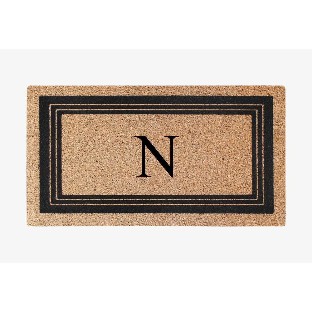 A1 Home Collections A1HC Flock Black/Beige 18 in x 30 in Natural Coir ...