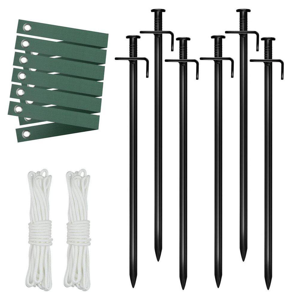 ATENGNES Heavy Duty Steel Tree Stake Support Kit 6 PCS Tree Straps for ...