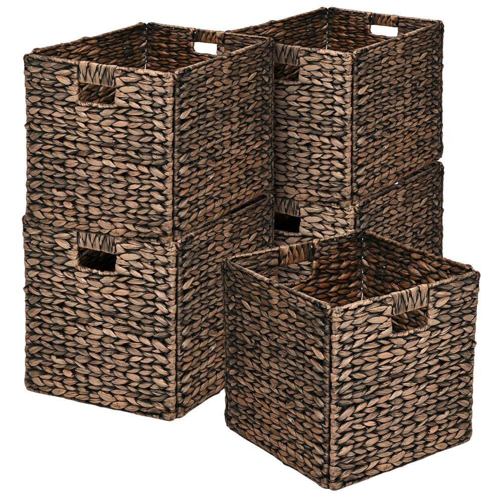 happimess Bryce 12.6 in. x 12.6 in. Farmhouse Metal/Hyacinth Storage ...