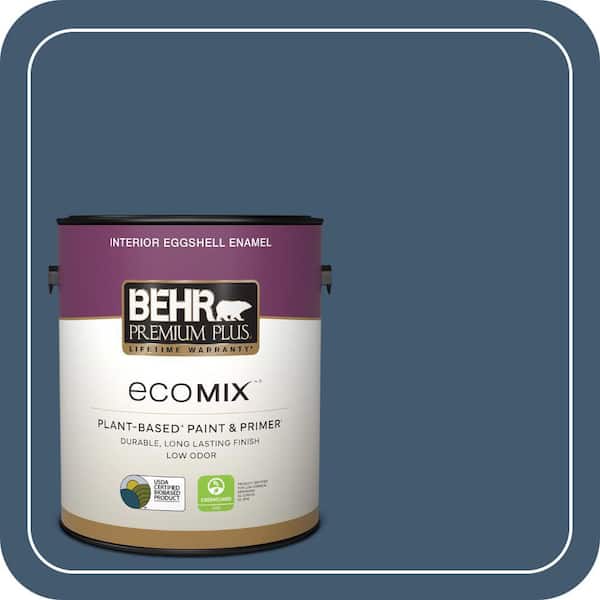 BEHR PREMIUM PLUS 1 gal. #S500-7 Infinite Deep Sea Eggshell Enamel ...