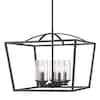 Golden Lighting Mercer 5-Light Chandelier in Matte Black with Matte ...