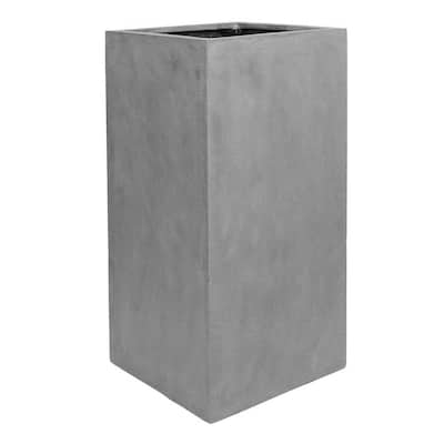 PotteryPots Jort Medium 20 in. Tall Grey Fiberstone Indoor Outdoor ...