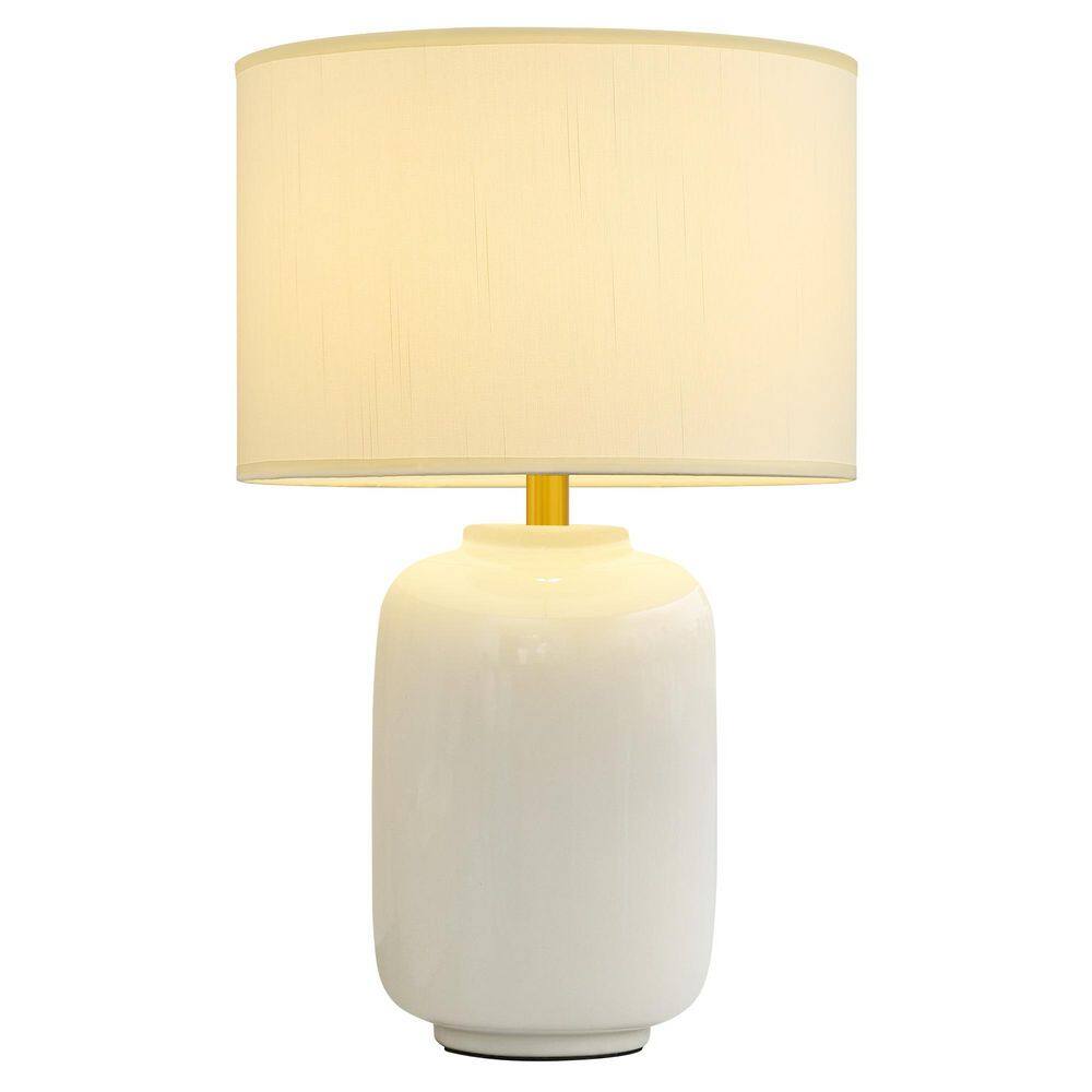 Deyidn Modern Minimalist 19.2 in. White Ceramic Table Lamp with White ...