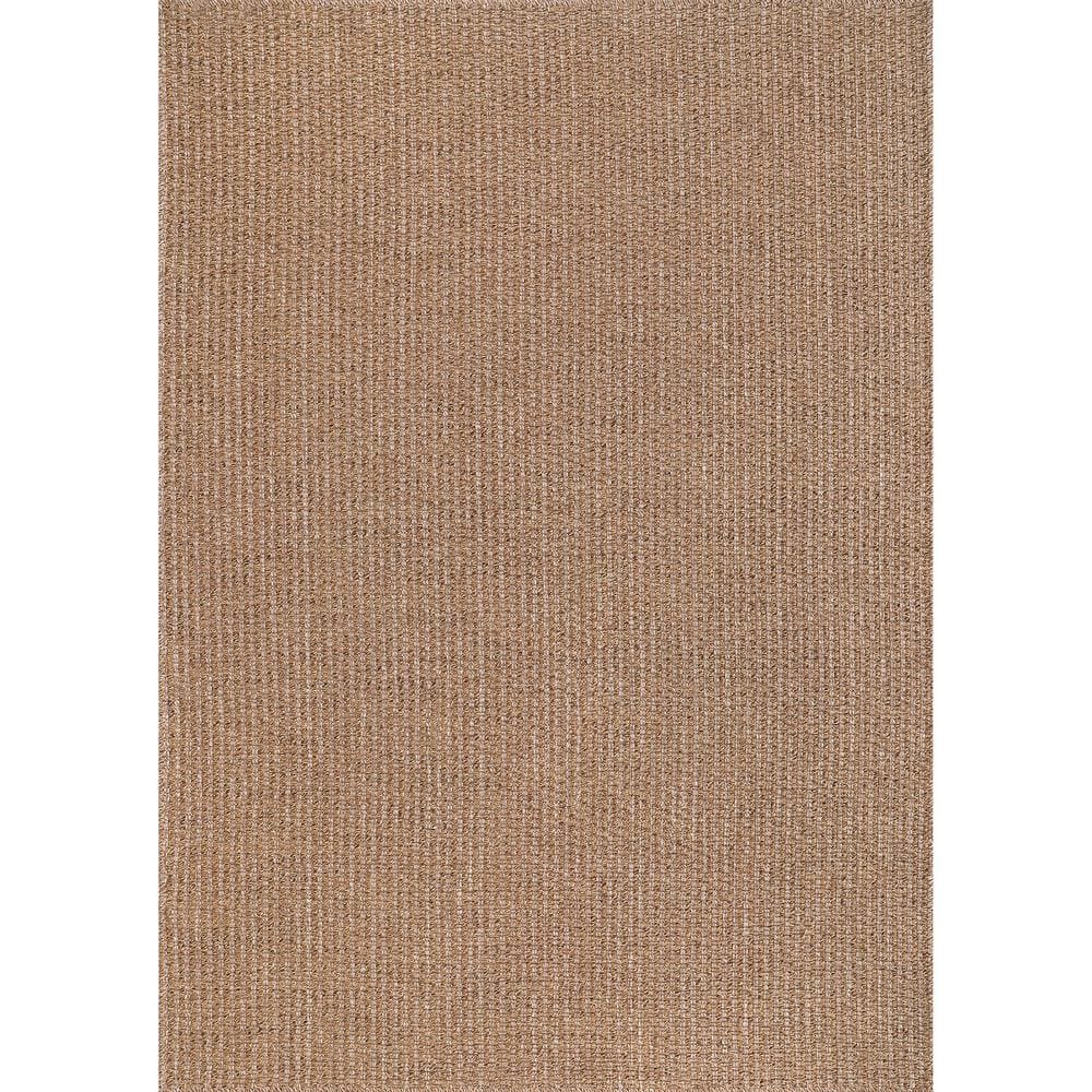 Beverly Rug Natural 5 ft. x 7 ft. Wooly Easy Jute Washable Indoor ...