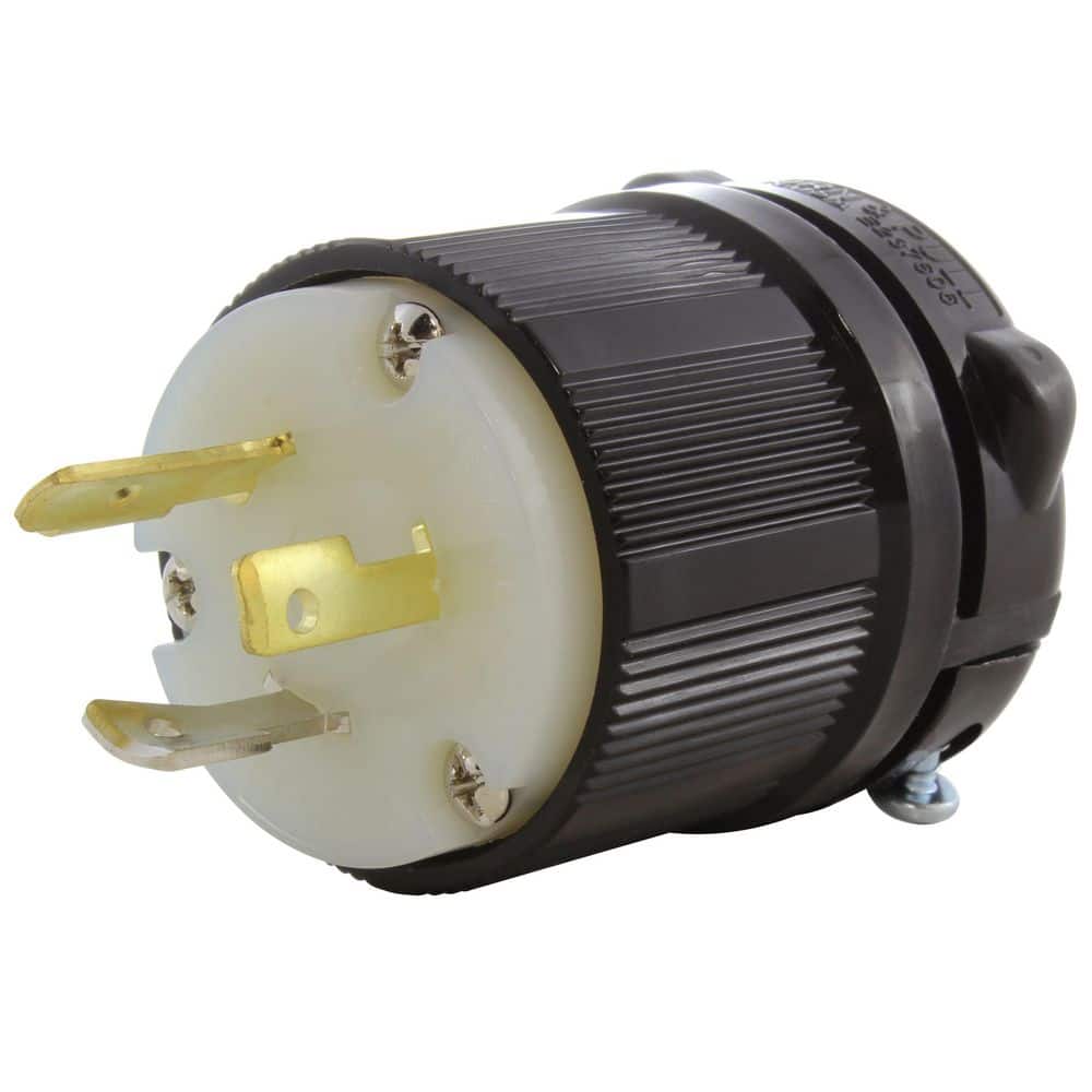 AC WORKS NEMA L7-20P 20A 277V 3-Prong Locking Male Plug in Black with ...