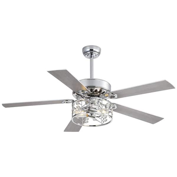 Airsurfer 52 in. Indoor Chrome Farmhouse Dual Finish 6-Speed Downrod ...