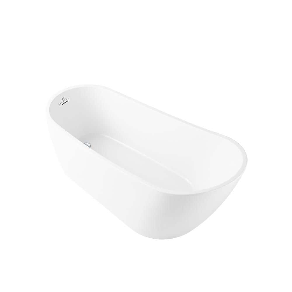 DEERVALLEY Prism 67 in. x 29 in. Freestanding Soaking Acrylic Bathtub ...