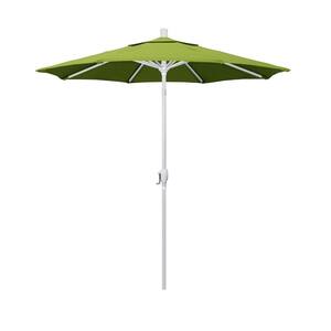 California Umbrella 7.5 ft. Stone Black Aluminum Push Button Tilt Crank ...