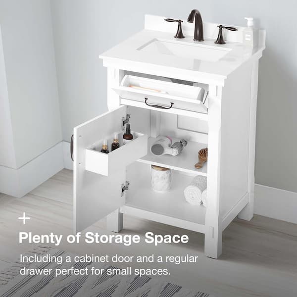 Home Decorators Collection Bellington 24 in. Single Sink White Bath ...