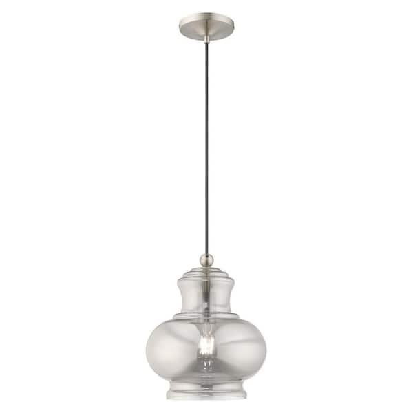 AVIANCE LIGHTING Midland 60-Watt 1 Light Silver Finish Pendant Light ...