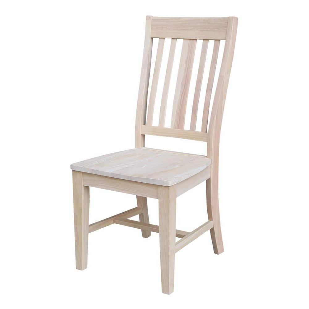 International Concepts Benson Unfinished Solid Wood Dining Chair Set of ...