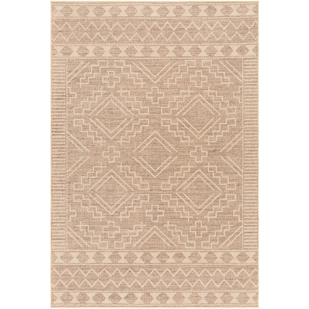 Livabliss Ez Jute Natural/White 4 ft. x 6 ft. Machine-Washable Indoor ...