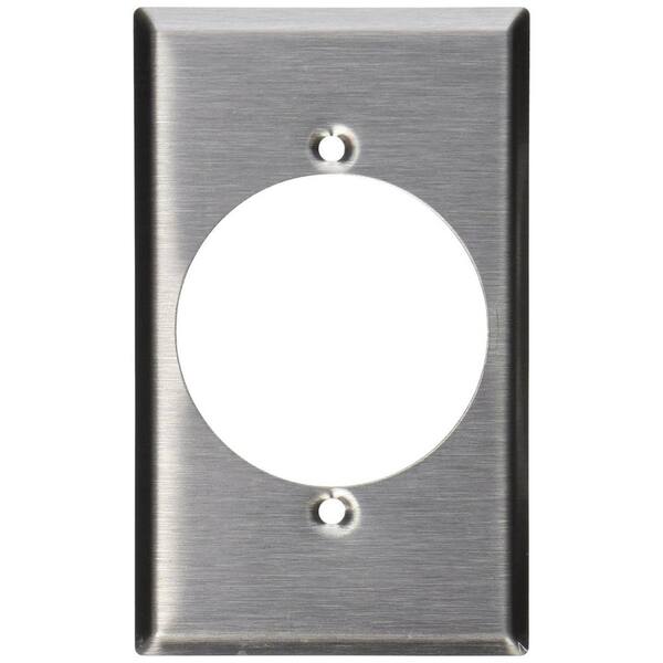 Leviton Stainless Steel 1-Gang Single Outlet Wall Plate (1-Pack) 84028 ...