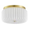 Home Decorators Collection Caroline 11 in. 2-Light Aged Brass Flush ...