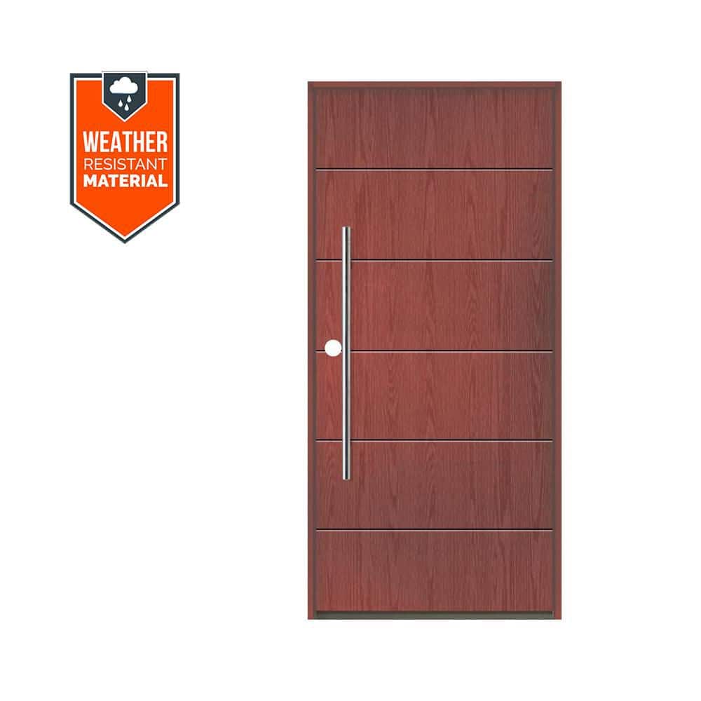 Krosswood Doors TETON Modern Faux Pivot 36 in. x 79 in. Right-Hand ...