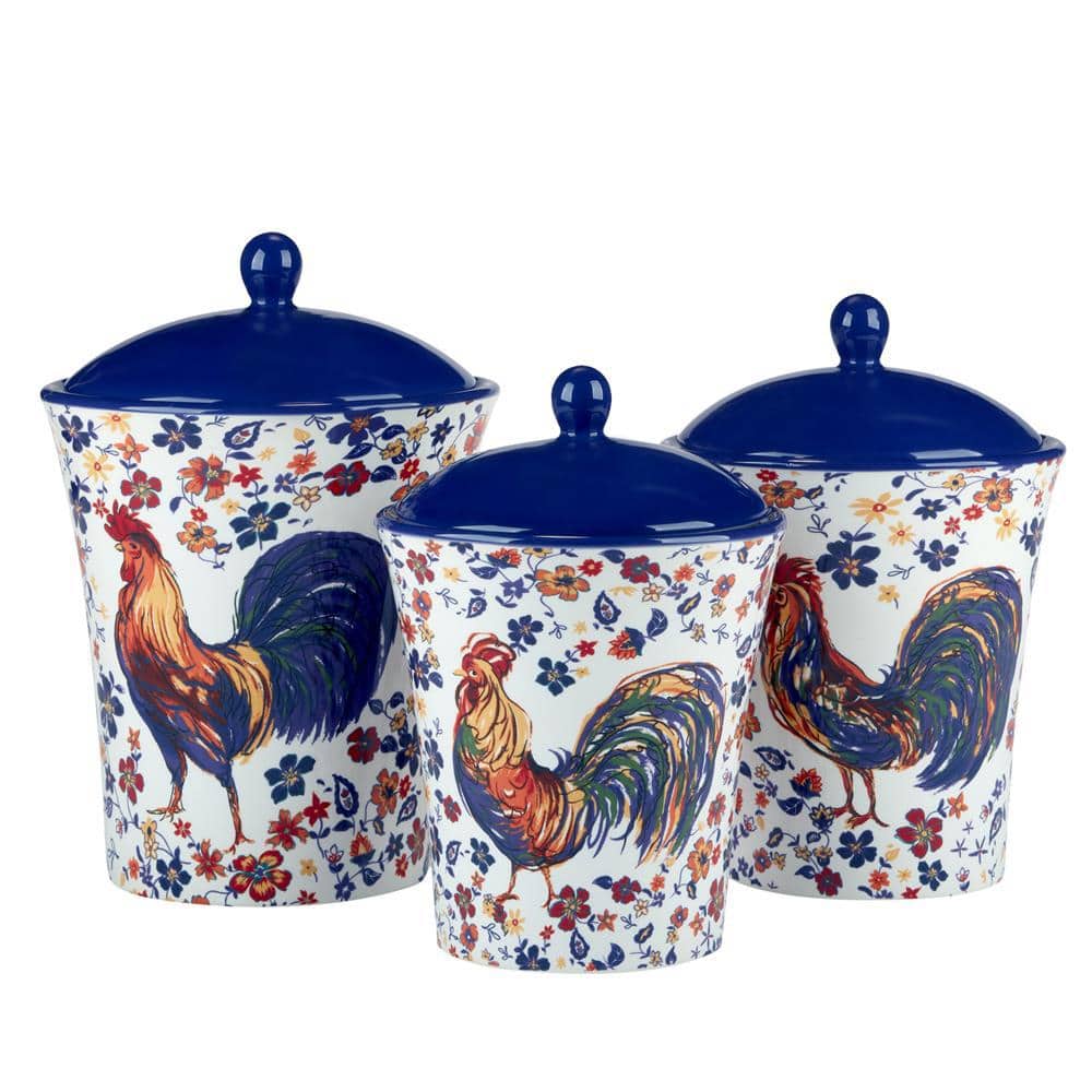 Certified International Morning Roosters 3-Piece Earthenware Kitchen ...