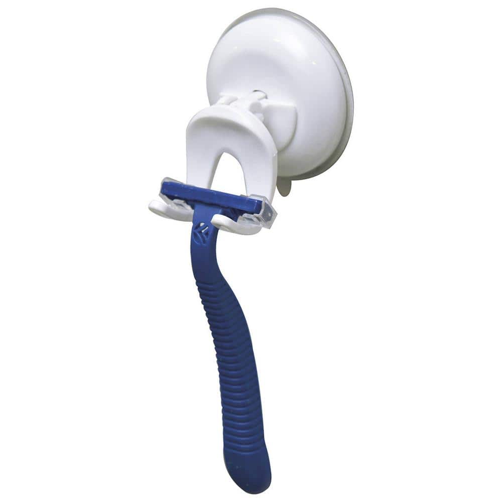 EVIDECO French home goods White Bath Men Razor Shaver Suction Mounted Holder 9715100 The Home Depot