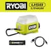 RYOBI USB Lithium Cordless Compact Area Light Kit with 2.0 Ah USB ...