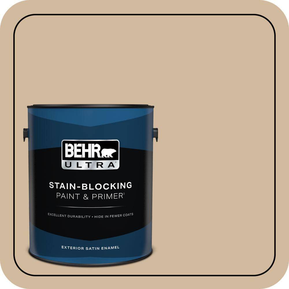 BEHR ULTRA 1 gal. #S280-3 Practical Tan Satin Enamel Exterior Paint ...