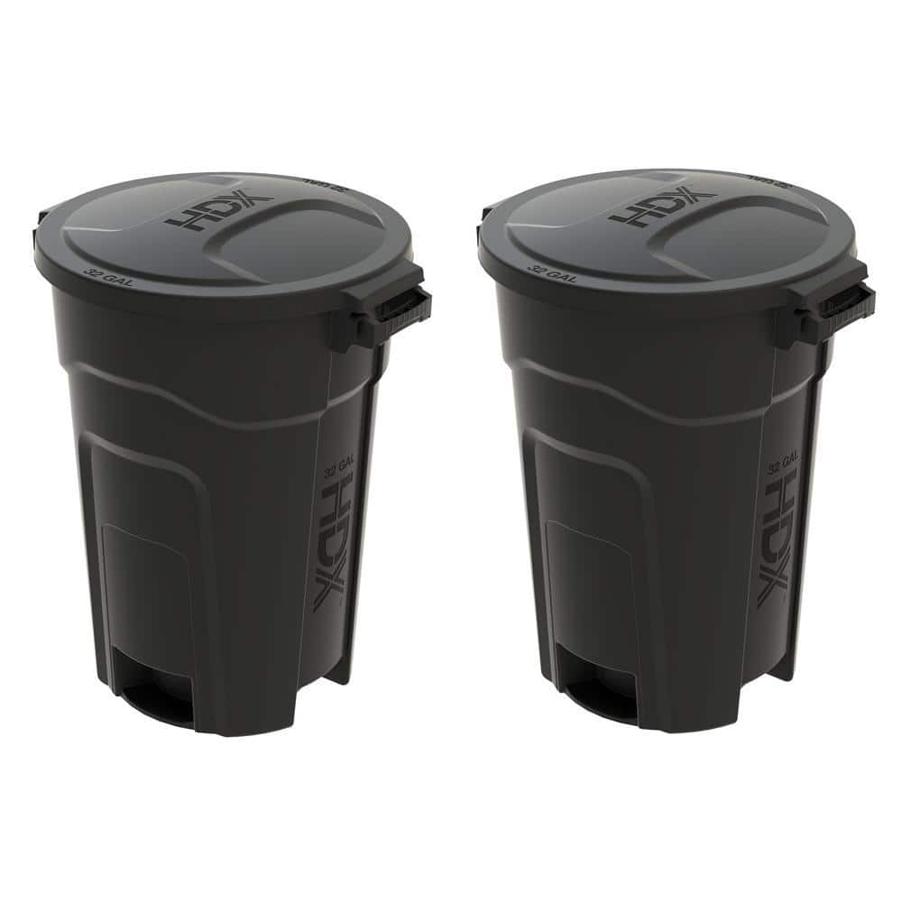 Reviews for HDX 32 Gal. Black Outdoor Vented Trash Can with Domed Lid ...