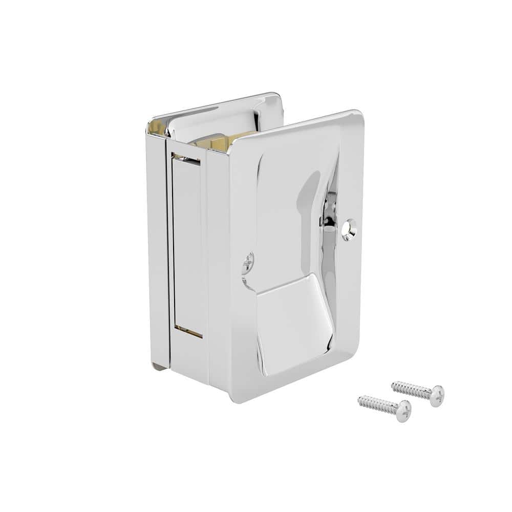 Onward 3-1/4 in. (82 mm) Chrome Pocket Door Pull with Passage Handle ...