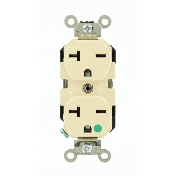 Leviton 20 Amp 125/250 V NEMA 5-20R/6-20R Duplex Outlet/Receptacle ...