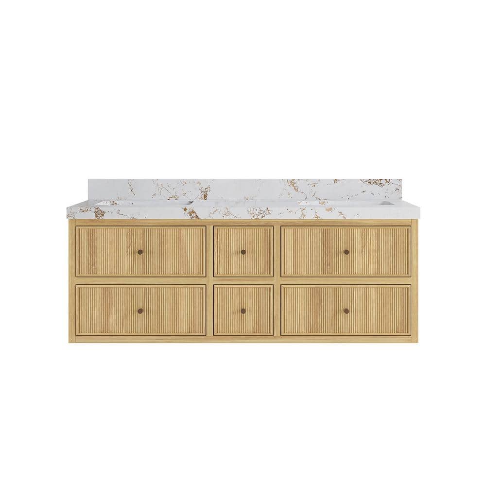 Willow Collections Sonoma Floating 60 in. H Double Sink Freestanding ...