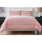 StyleWell Malcolm 3-Piece Chilli Stripe King Duvet Cover Set CN0012-K ...