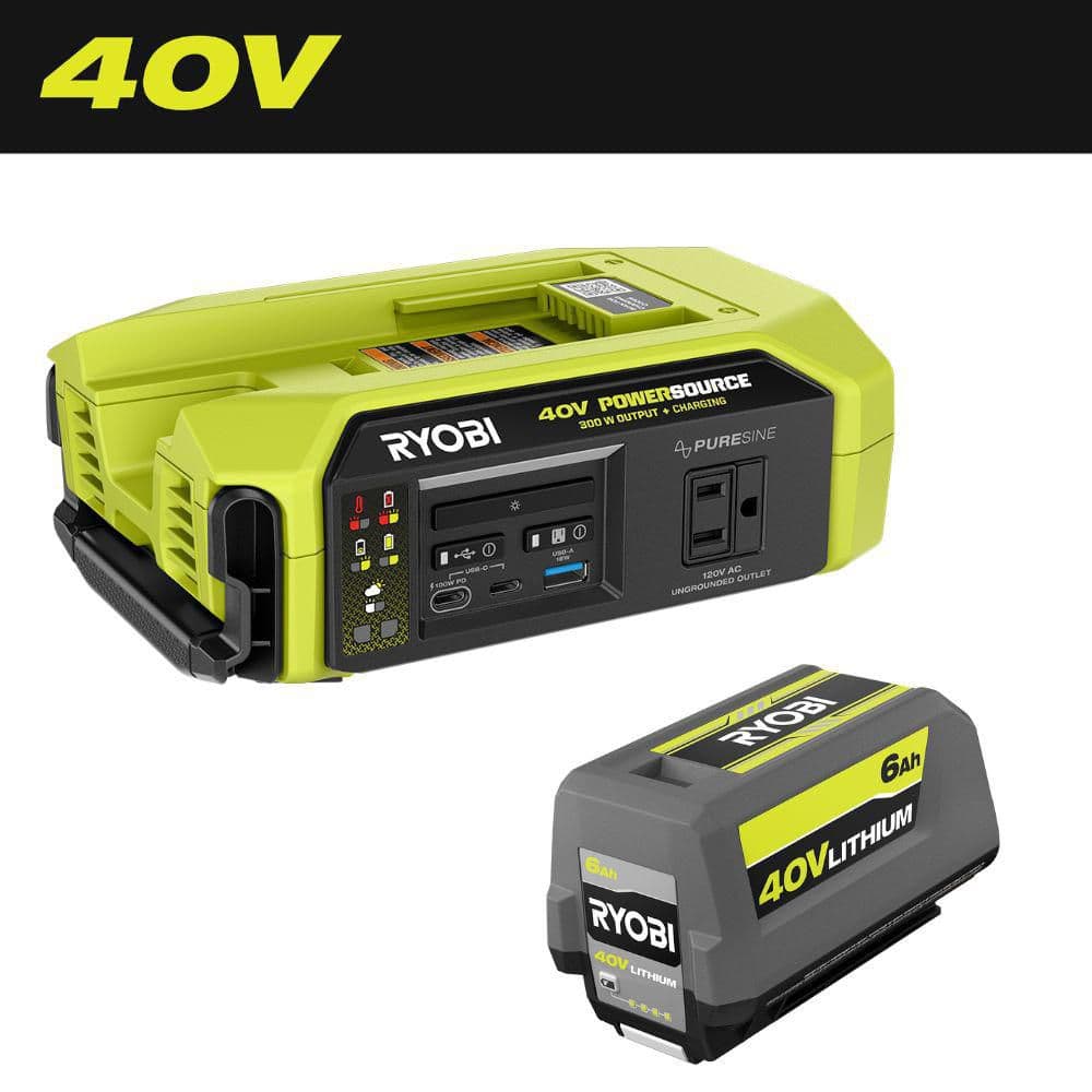 Reviews for RYOBI 40V 300-Watt Portable Battery Inverter Power Source w ...