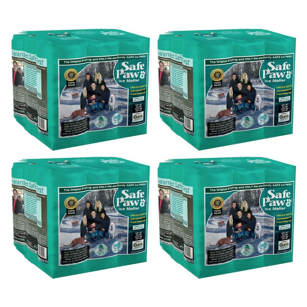 Safe Paw 22 lbs. Saltless Ice Melt Dog Pet for Various Terrain (4-Pack ...