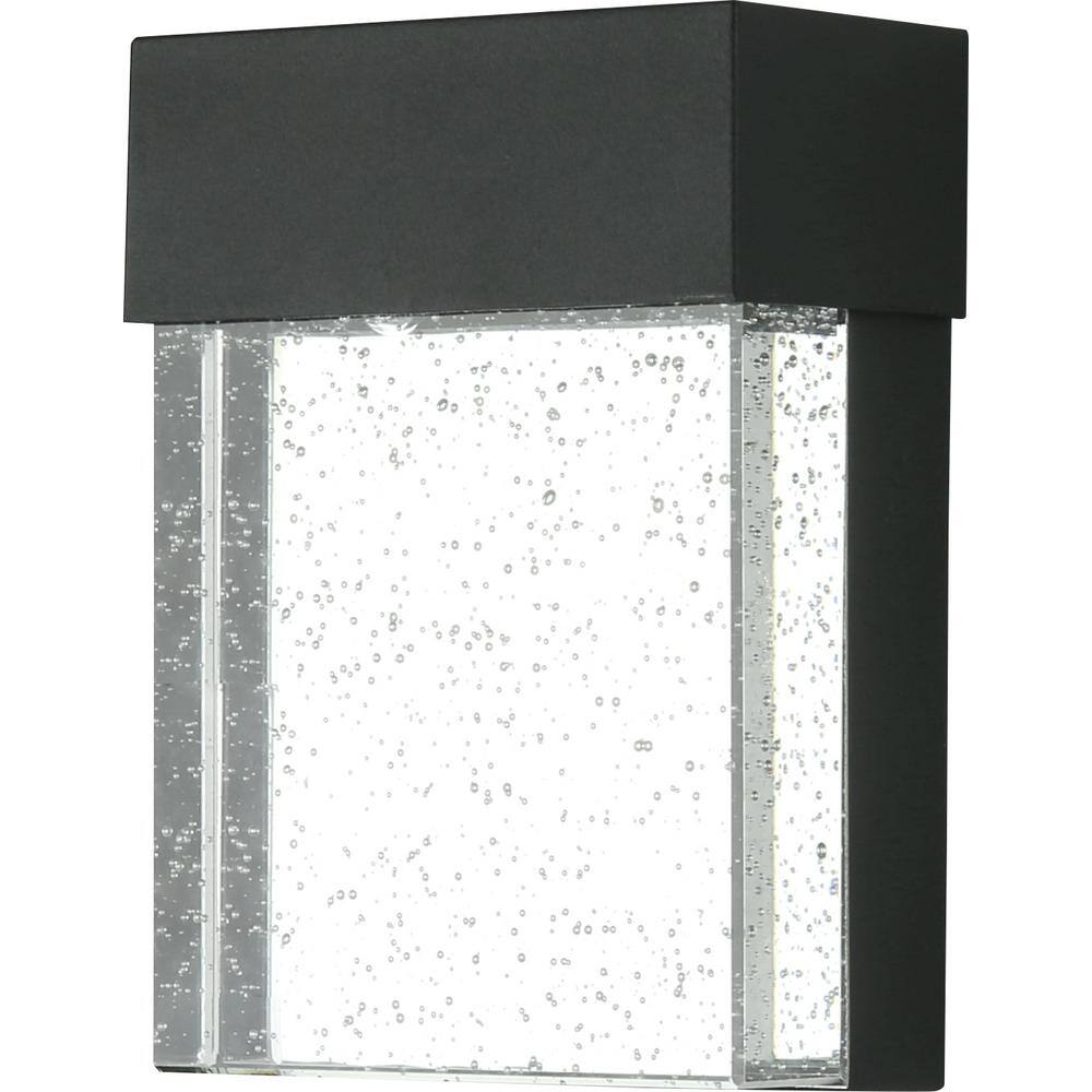 Sunlite 7 in. Black Outdoor Hardwired Dimmable Wall Sconce with ...